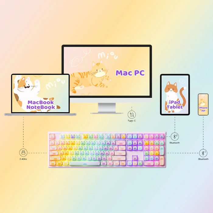 Colorful Cats Mechanical Keyboard – DIYative™