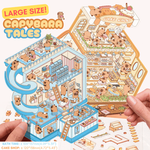 Capybara Tales Large - Stick n’ Scene 3D DIY Scene Stickers Therapy ...